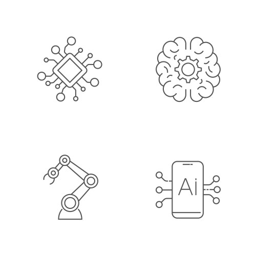 Artificial intelligence signs set Royalty Free Vector Image