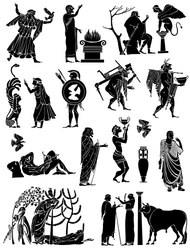Centaur ancient creature mythology silhouettes Vector Image