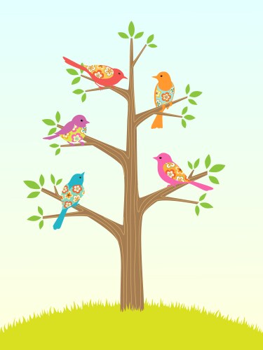 Birds and flowers Royalty Free Vector Image - VectorStock
