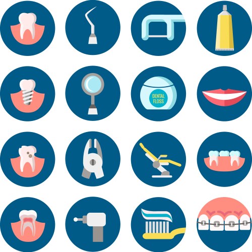 Set eight badges or icons for dental services Vector Image