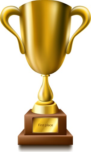 Gold shiny trophy Royalty Free Vector Image - VectorStock