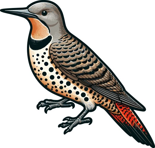 Northern flicker isolated on white background Vector Image