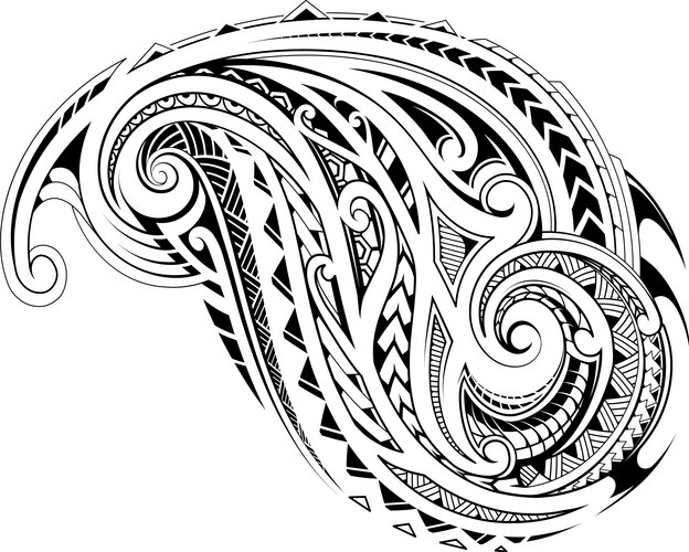 Samoan Tattoo Stencil Maori Tattoo Design Stock Illustration