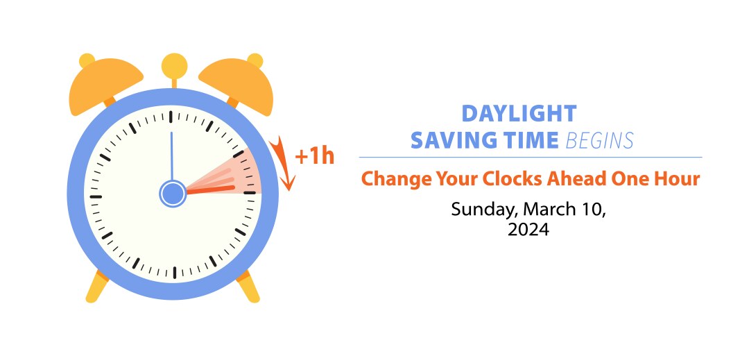 Spring forward banner daylight saving time begins Vector Image