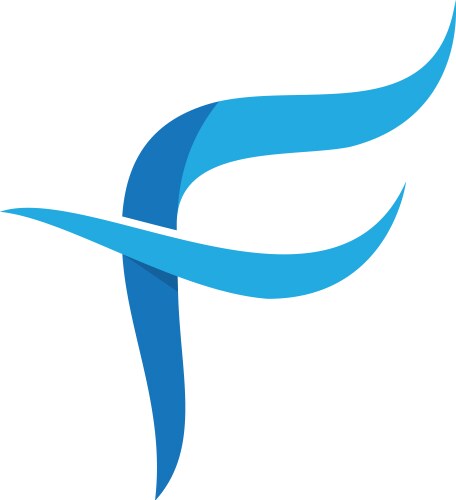 Letter f wing flag logo icon design template Vector Image