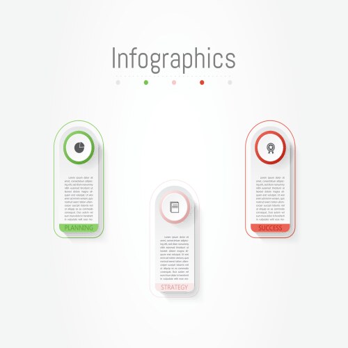 Infographic 3 options design elements Royalty Free Vector
