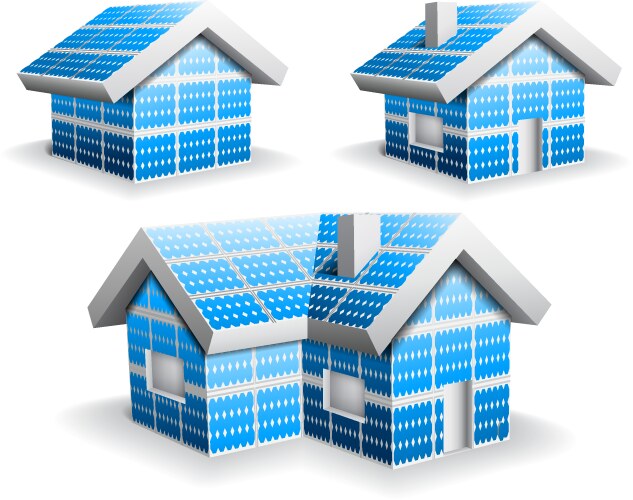 Solar panel on roof hous Royalty Free Vector Image