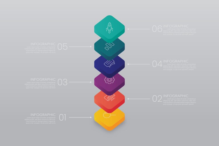 6 steps circle chart infographic template Vector Image