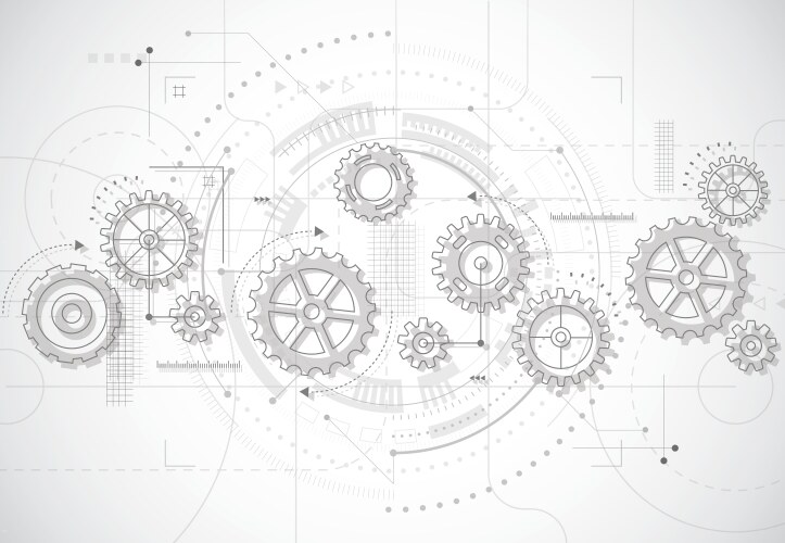Abstract gear wheel mechanism background machine Vector Image