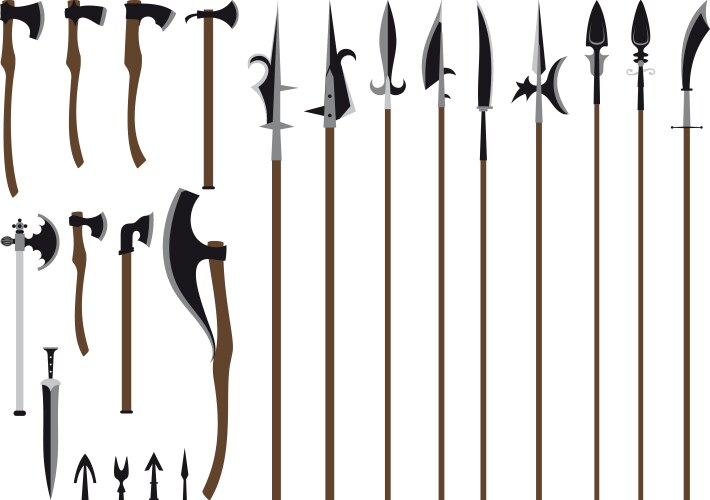 Medieval weapons ancient protection warrior Vector Image