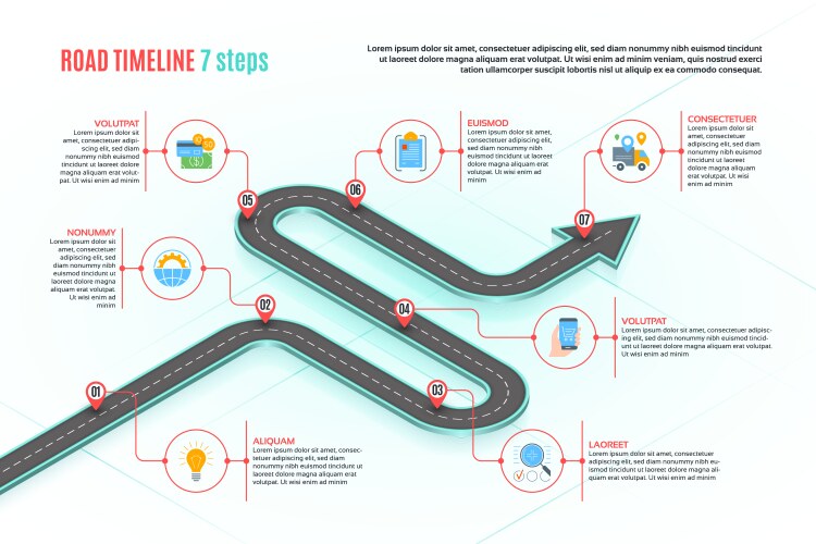 Navigation map infographic 5 steps timeline Vector Image