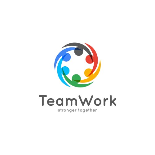 Teamwork concept logo team work icon on white Vector Image Teamwork concept logo team work icon on white Vector Image