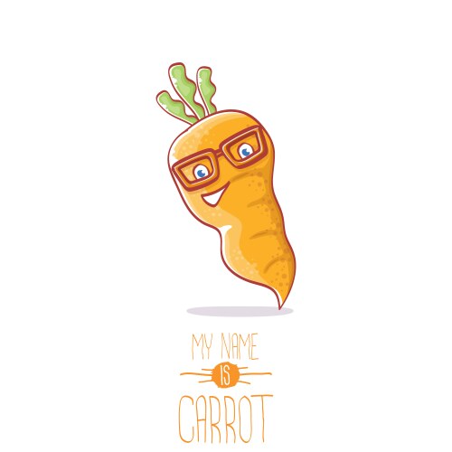 Funny cartoon cute carrot character Royalty Free Vector
