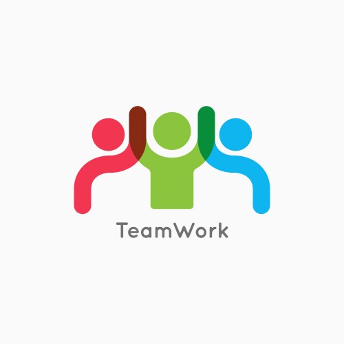 Teamwork logo people united symbol icon design Vector Image