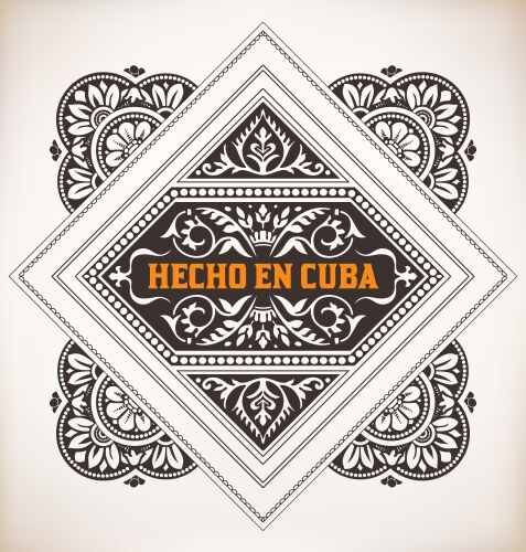 Original Label With Floral Details Royalty Free Vector Image