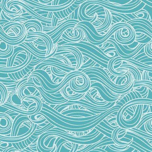 Sea waves seamless pattern Royalty Free Vector Image