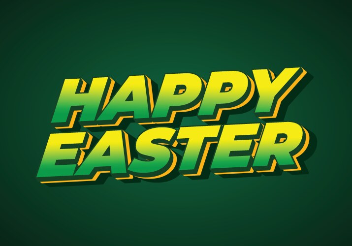 Happy easter text effect design in eye catching Vector Image