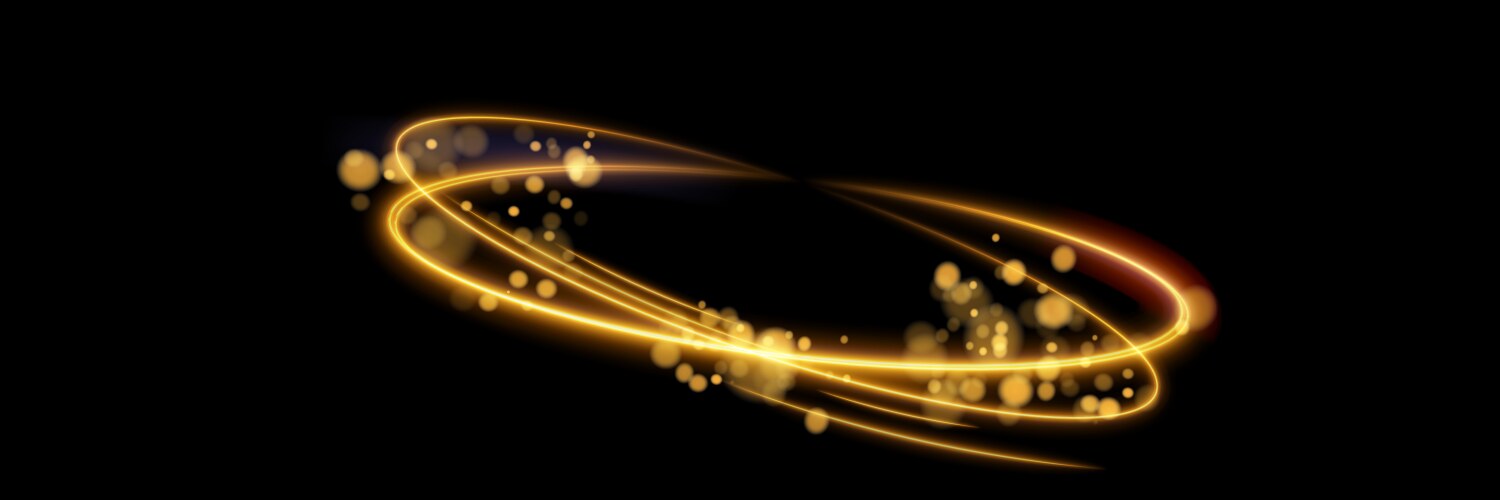 Magical light effect rotating luminous ellipses Vector Image