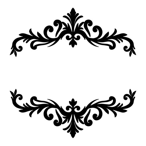 Ornate Flourish Black and White Decorative Border – Royalty-Free Vector ...