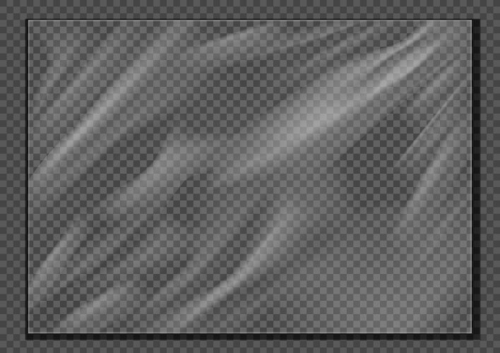 Realistic plastic wrap texture stretched cover Vector Image