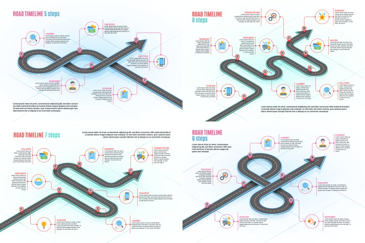 Navigation map infographic 5 steps timeline Vector Image