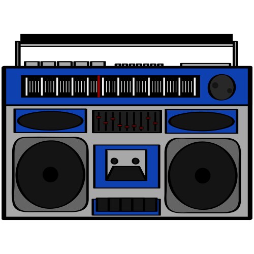 Funky colorful boom box Royalty Free Vector Image