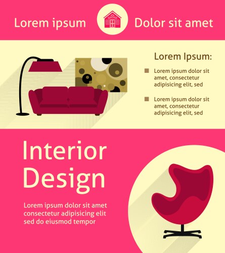 Interior designer poster blueprint with layout Vector Image