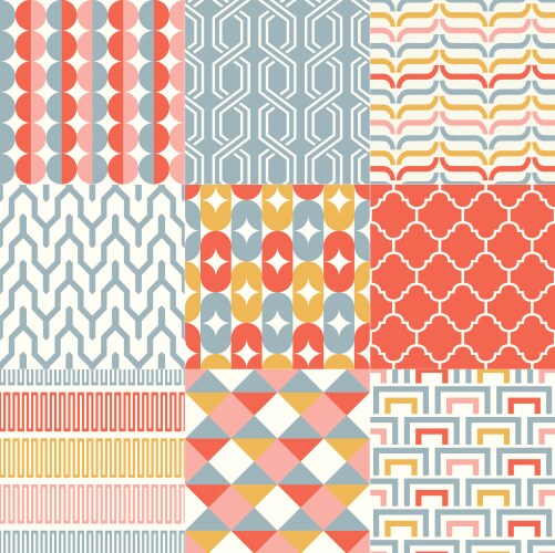 Retro patterns set Royalty Free Vector Image - VectorStock