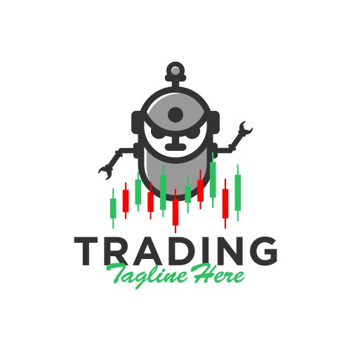 Digital trading chart logo Royalty Free Vector Image