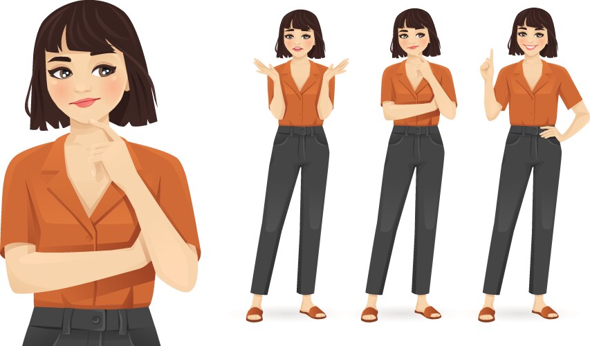 Thinking Girl Cartoon Vector Images (over 10,000)