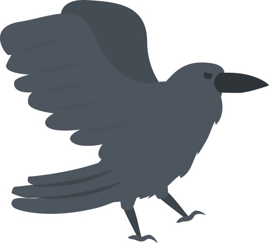Top view fly crow icon cartoon flight art Vector Image