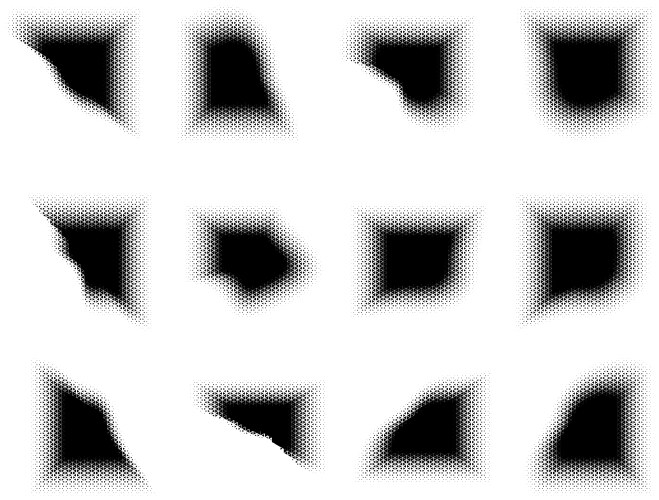 Halftone triangle pattern reprographic technique Vector Image