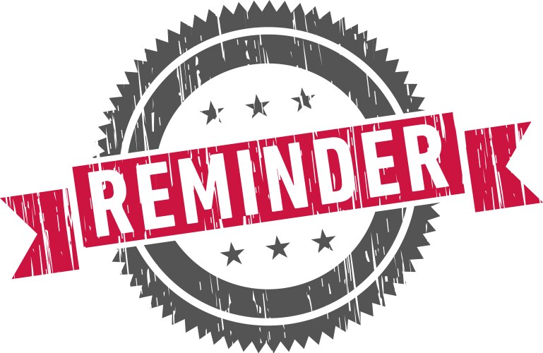 Reminder sign or stamp Royalty Free Vector Image