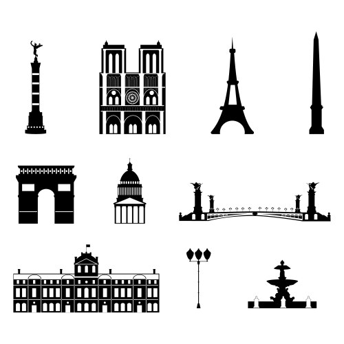 Landmark icons Royalty Free Vector Image - VectorStock
