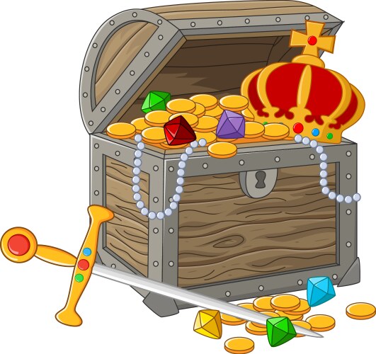 Cartoon treasure chest Royalty Free Vector Image