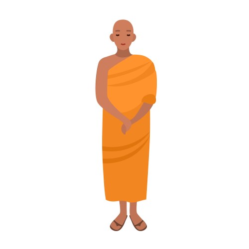 Buddhist cute monk traditional asian Royalty Free Vector