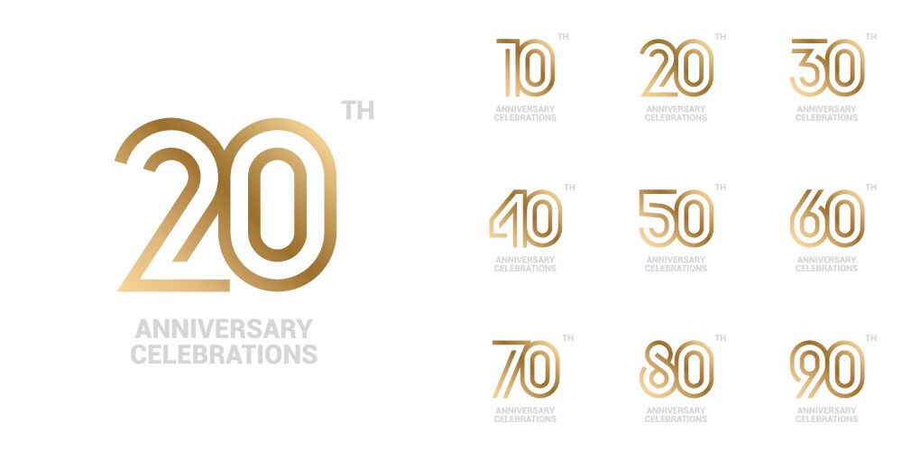 20 Anniversary Logo Design Set Of Luxury Anniversary Logo Design