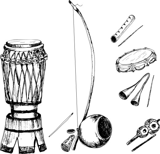 Indian musical instruments - tabla Royalty Free Vector Image