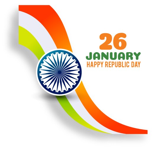 26th january republic day wavy flag banner concept