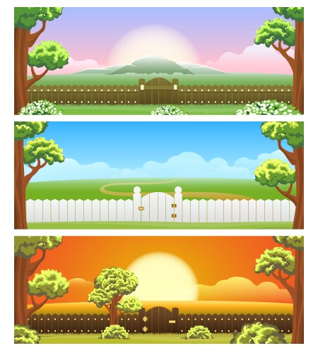 Outdoor backyard background cartoon Royalty Free Vector