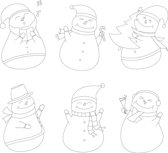 Snowman Line Art Vector Images (over 2,900)