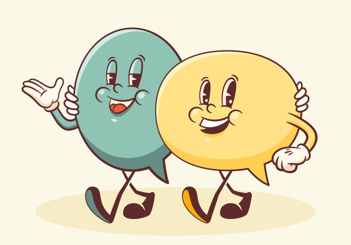 Talk language learning walking characters Vector Image