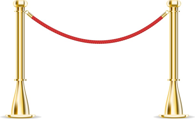 Golden barriers front view on transparent Vector Image