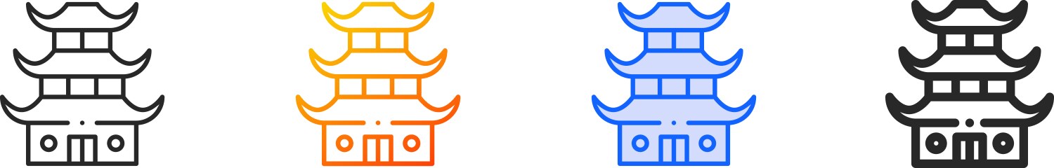 Cuneiform iconthin linear gradient blue stroke Vector Image