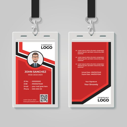 Press id card design template Royalty Free Vector Image