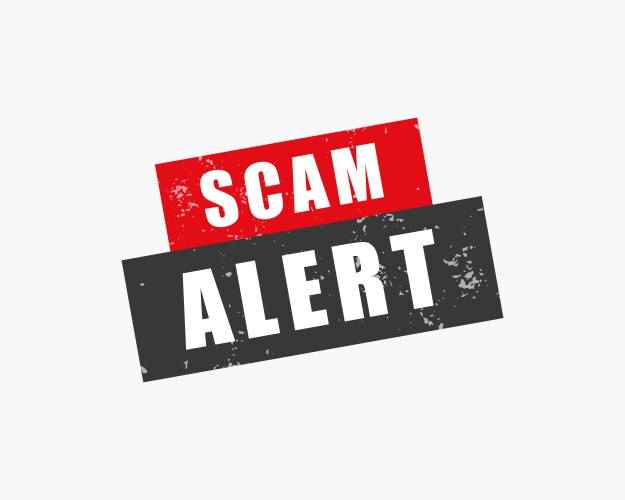 Scam alert warning background protect yourself Vector Image