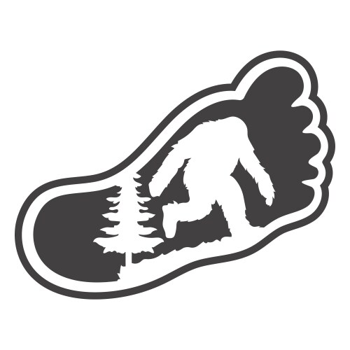 Bigfoot sasquatch walking outline Royalty Free Vector Image