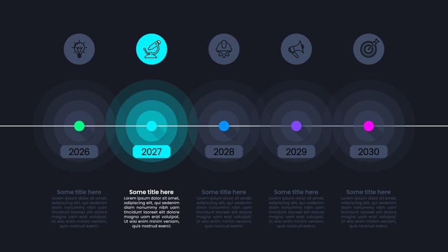 Infographic template horizontal straight timeline Vector Image