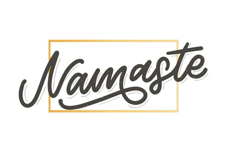 Namaste hand written modern calligraphy Royalty Free Vector