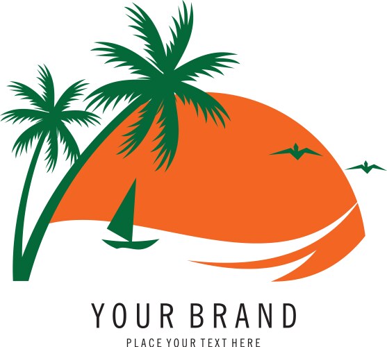 Palm island logo Royalty Free Vector Image - VectorStock